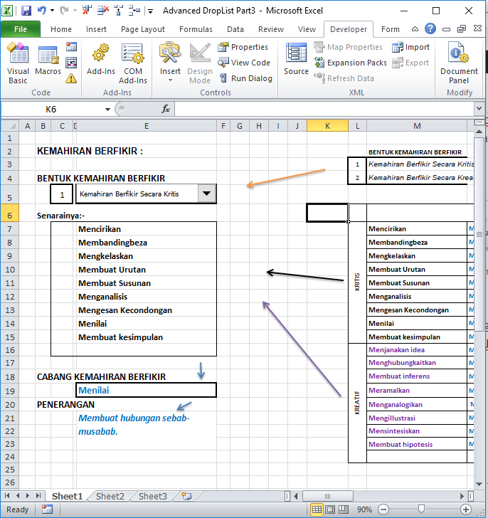 Drop Down List Dengan Combobox Dan Data Validation Belajar Excel 9375